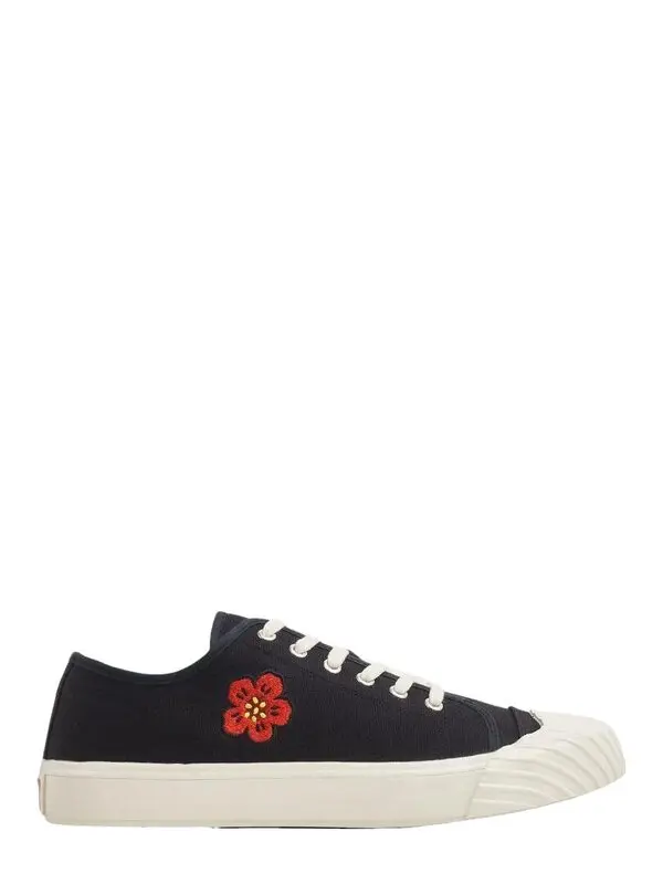 Kenzo Flower Embroidered Lace-up Sneakers - Black