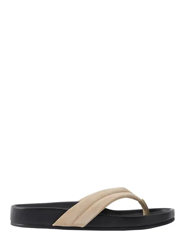 ST. AGNI Suede Platform Flip-flops - Black