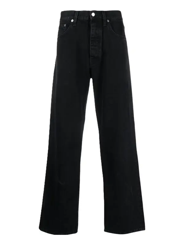 SUNFLOWER Logo Patch Straight-leg Jeans - Black