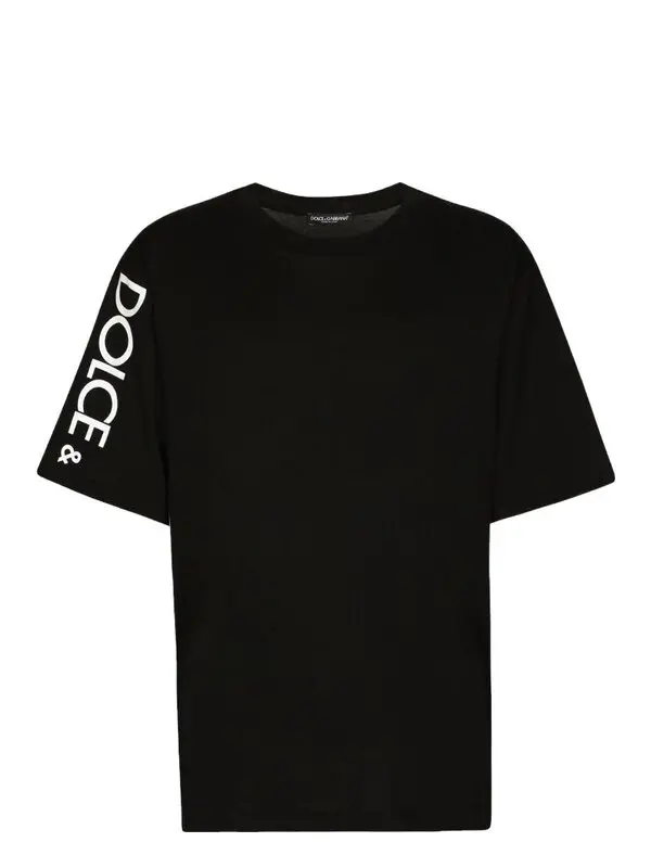 Dolce & Gabbana Dolce Gabbana Logo Printed Crewneck T-shirt - Black