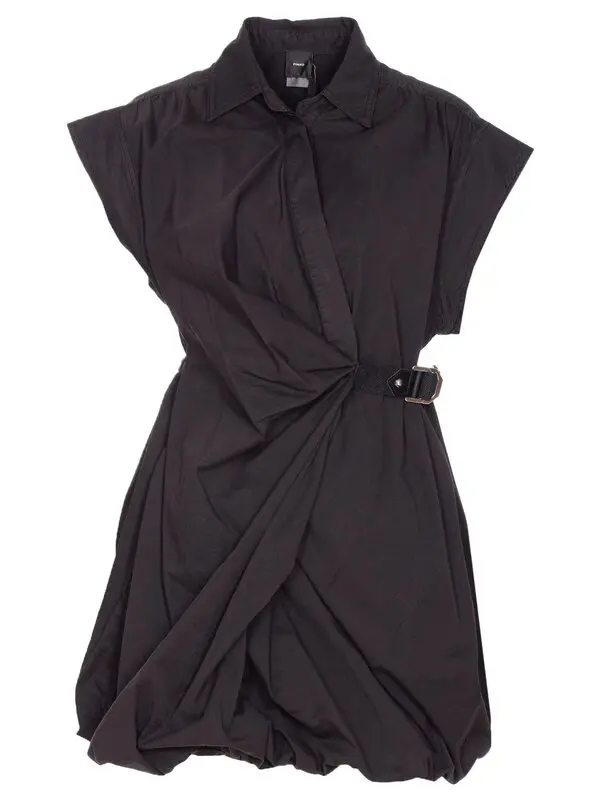Pinko Criss-cross Pleated Shirt Dress - Black