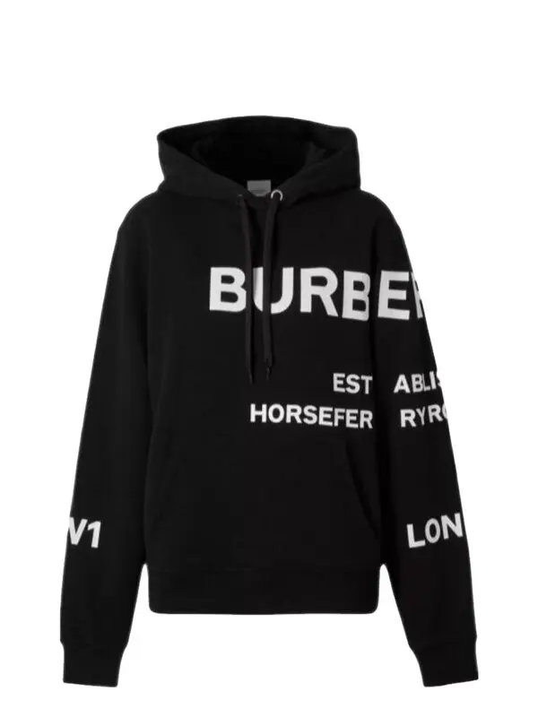 Burberry Horseferry-print Hoodie - Black