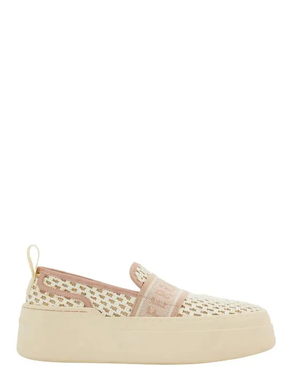 FERRAGAMO Logo Jacquard Low-top Slip-on - Nude/rose/beige