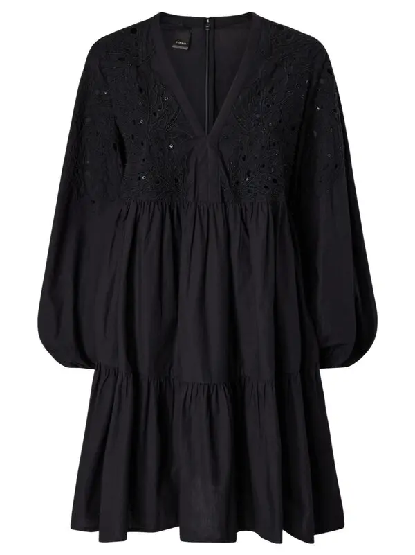 Pinko Embellished Openwork Mini Dress - Black