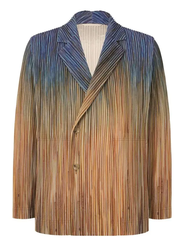 Issey Miyake Homme Plissé Gradient Pleated Blazer - Brown