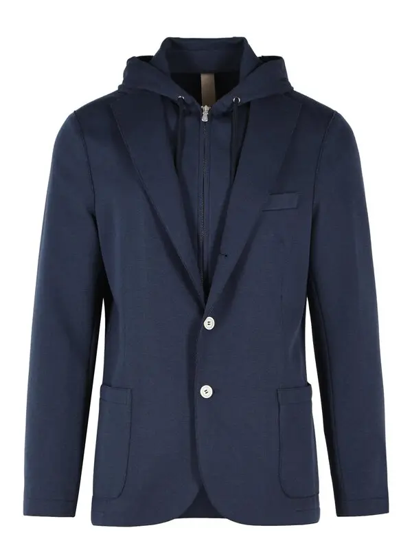 Eleventy Hooded Tailored Jacket - Black