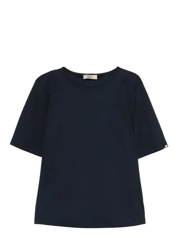 Herno Crewneck Short-sleeve T-shirt With Side Snap Detailing - Black