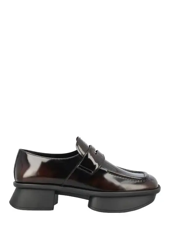 Prada Block Heel Loafers - Ochre Brown