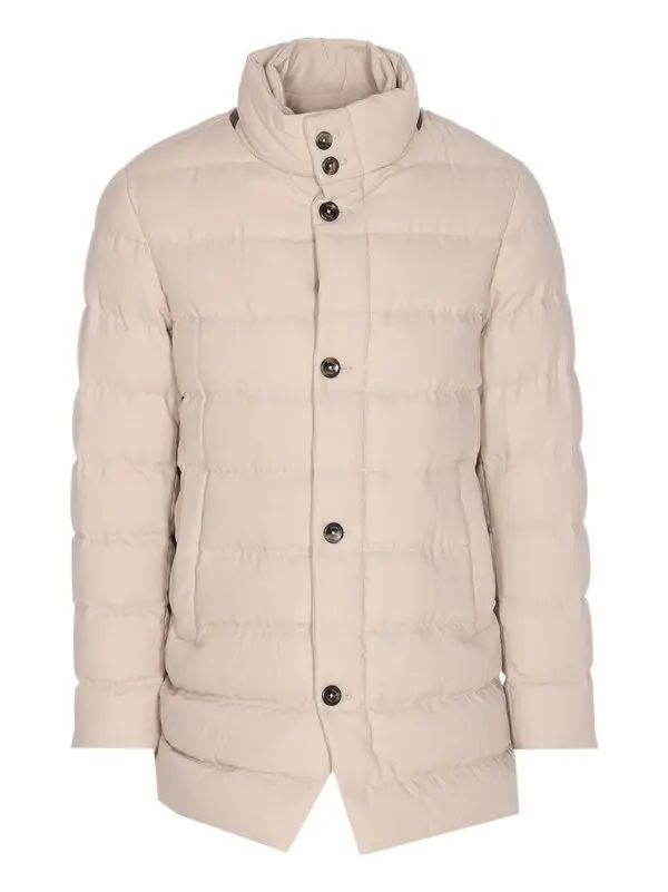 Herno High Neck Quilted Padded Jacket - Nude