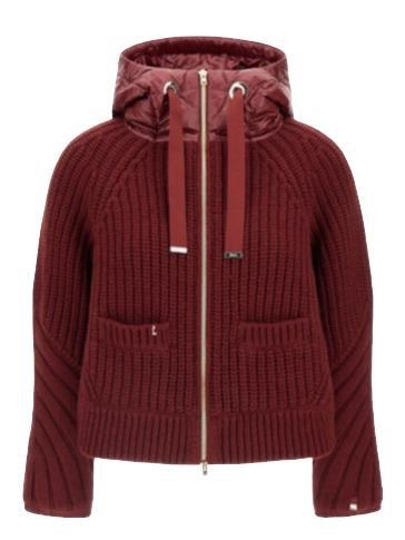 Herno Hooded Panelled Cardigan - Brown