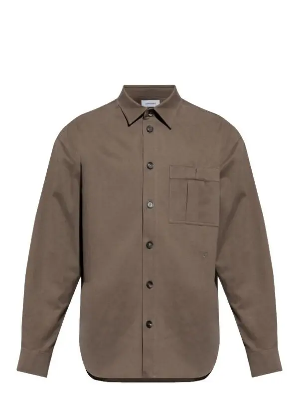 FERRAGAMO Shirt With Pocket - Brown