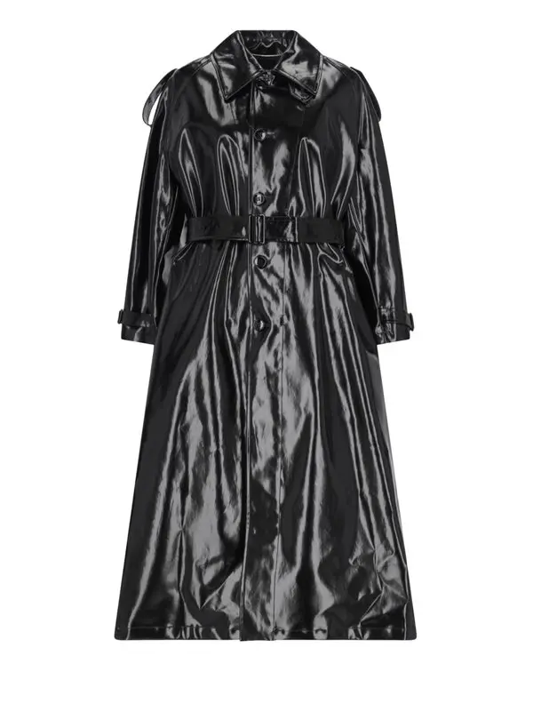Saint Laurent Oversized Belted Coat - Black