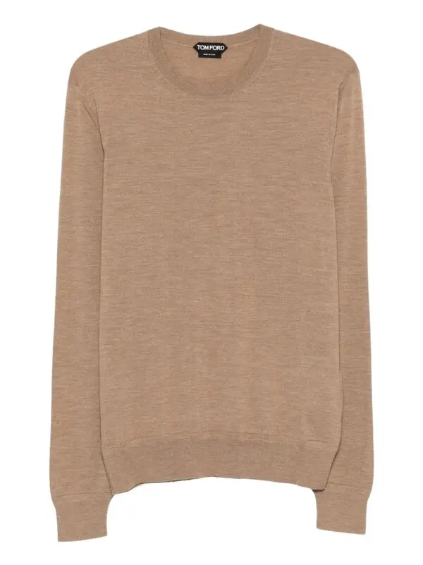 TOM FORD Crew Neck Wool Sweater - Nude