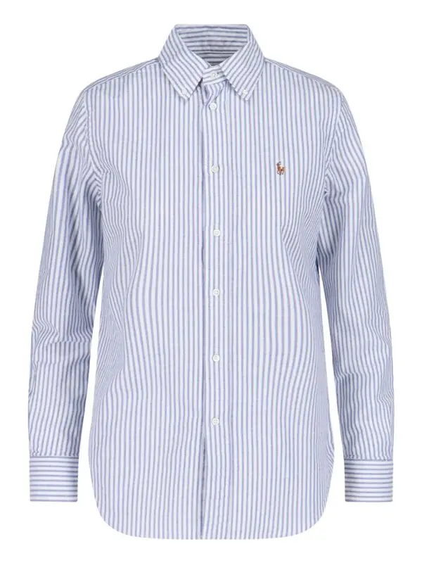 Polo Ralph Lauren Striped Embroidered Shirt - Blue