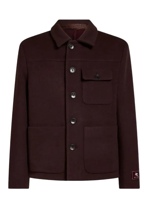 Etro Wool And Cashmere Jacquard Overshirt - Black