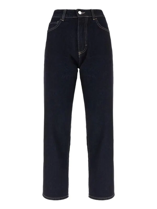 ICON DENIM LOS ANGELES Belt-detailed Five-pocket Jeans - Black