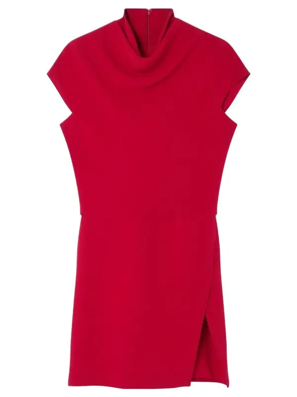 Versace Draped Straight Hem Mini Dress - Red