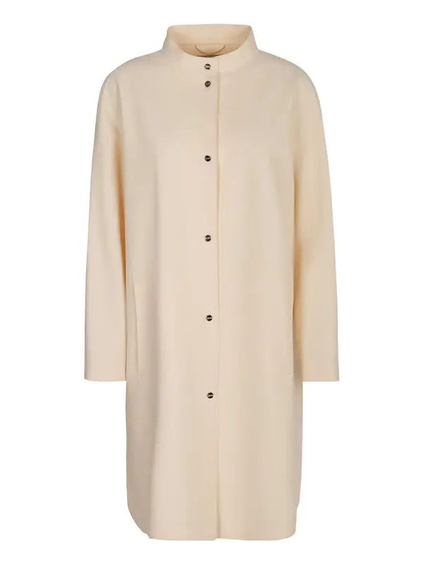 Herno Long Sleeved Jacket With Stand Collar - Ivory