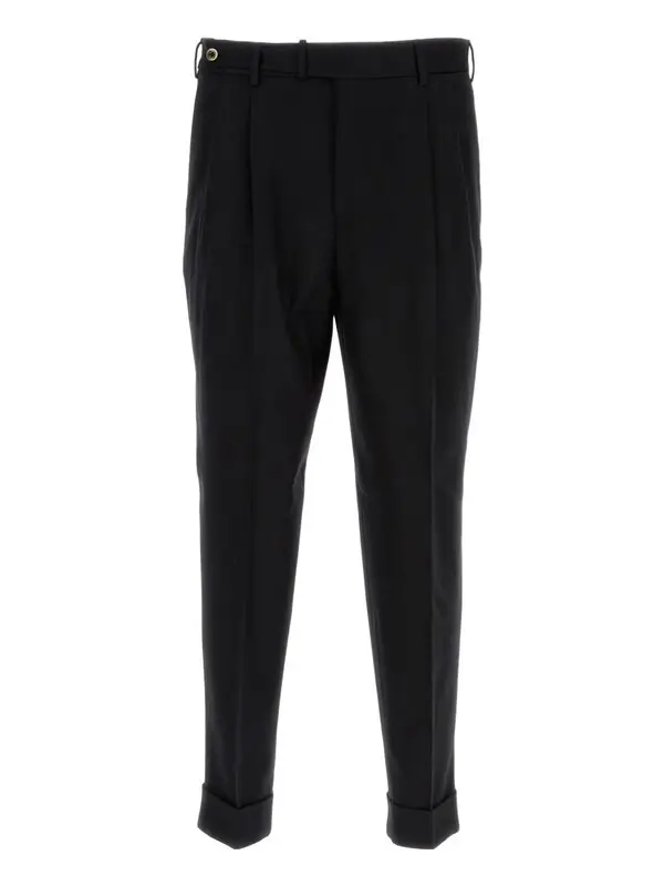 PT TORINO Tailored Trousers With Pressed Crease - Black