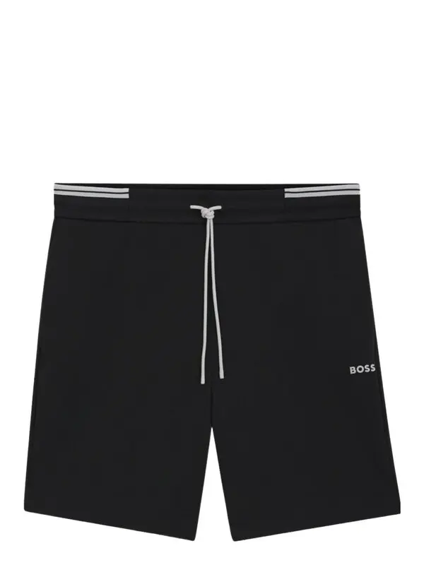 Hugo Boss Logo Embroidered Track Shorts - Black
