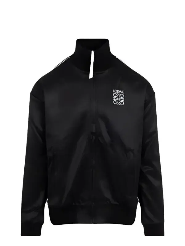 Loewe Logo Embroidered Zip-up Jacket - Black