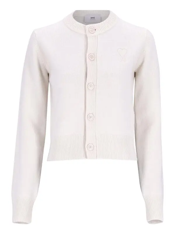 Ami Button-front Cardigan - Ivory