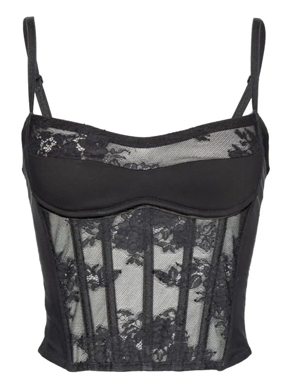 Pinko Lace Bustier Top - Black