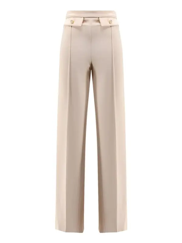 Elisabetta Franchi Button-detailed Flared Trousers - Nude