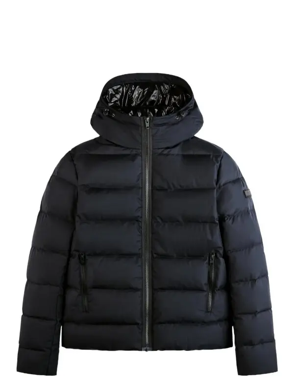 FAY Double-sided Down Jacket With Hood And Stand Collar - Blue
