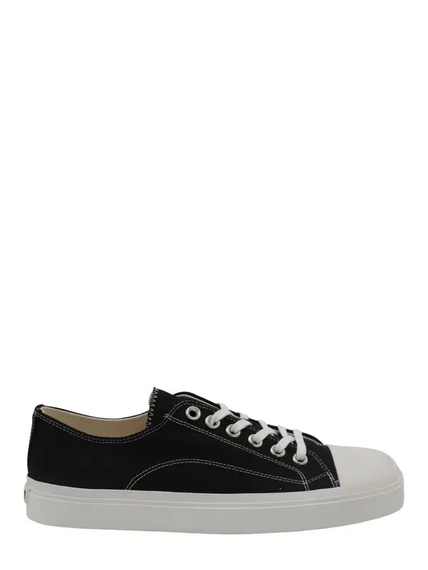 Moschino Contrast-stitched Lace-up Low Top Sneakers - Black