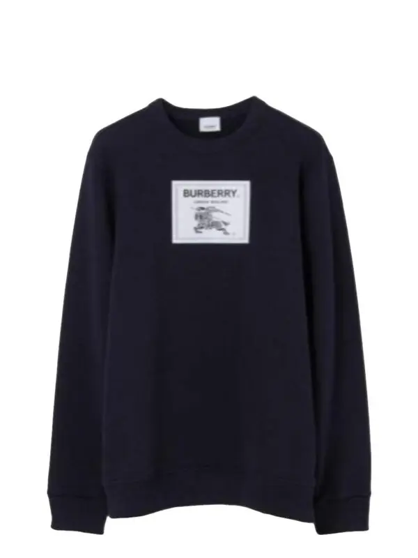 Burberry Crewneck Logo Patch Sweatshirt - Black