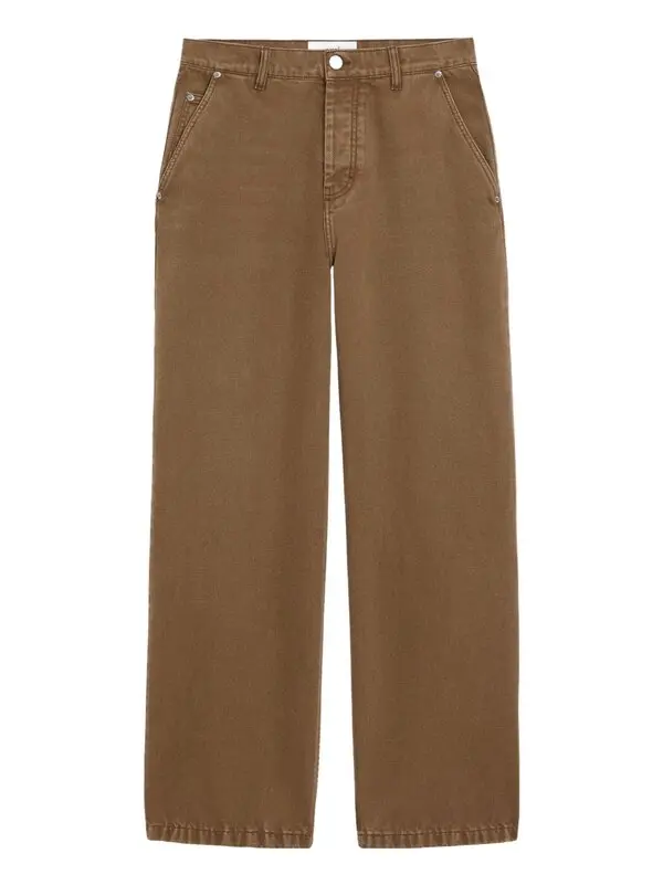 Ami Wide-leg Denim Jeans - Hazelnut Color