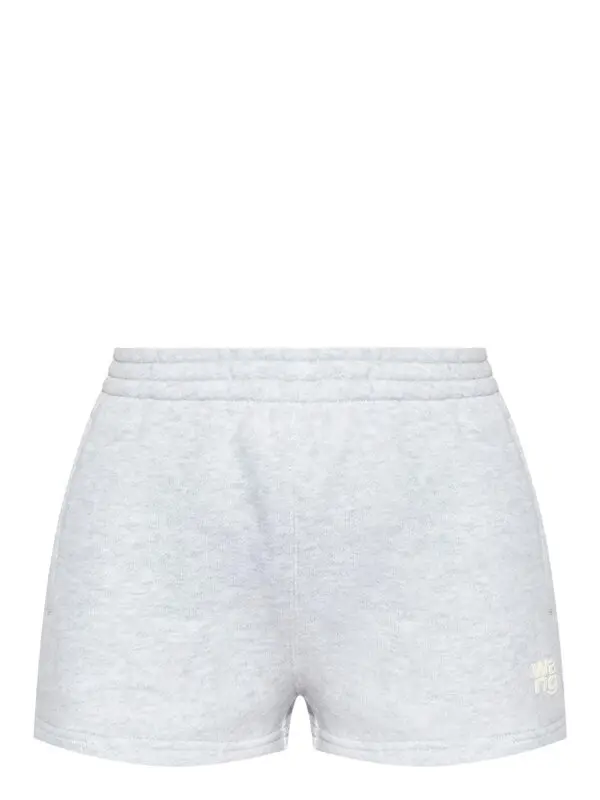 Alexander Wang Cotton Shorts With Logo Detail - Grey