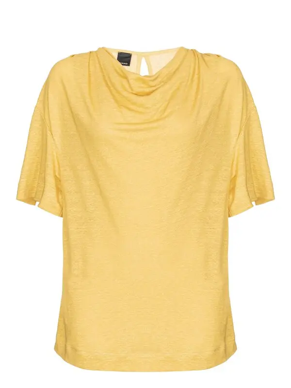 Pinko Cowl Neck Short Sleeve Blouse - No