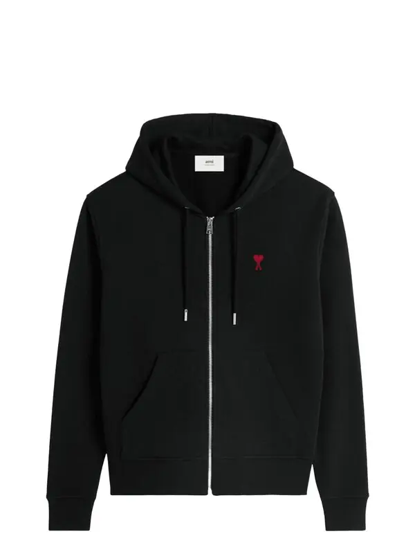 Ami De Coeur Zipped Hoodie - Black
