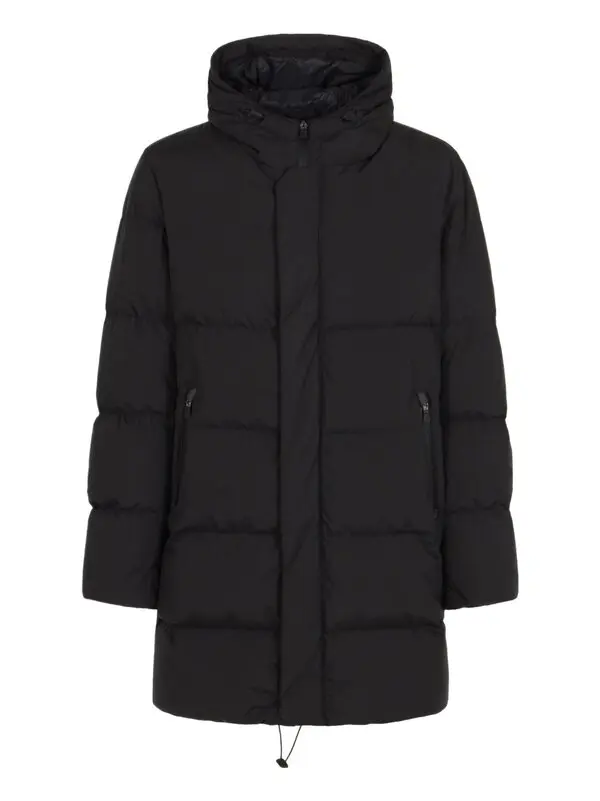 Herno Quilted Hooded Down Coat - Black