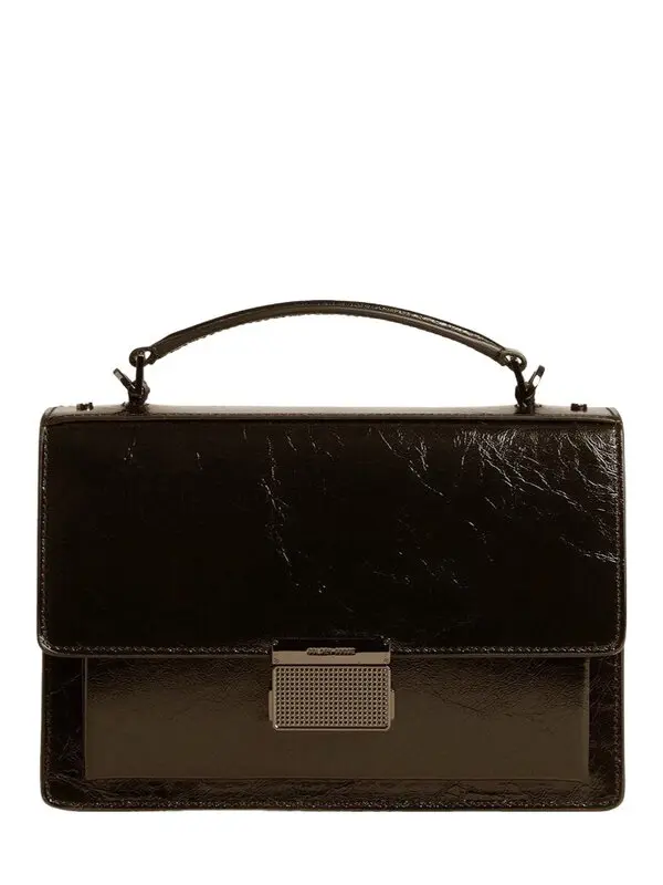 GOLDEN GOOSE Venezia Foldover Crossbody Bag - Black