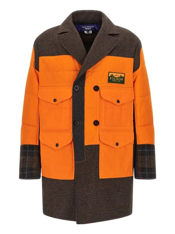 Junya Watanabe X Filson Patchwork Double-breasted Coat - Orange