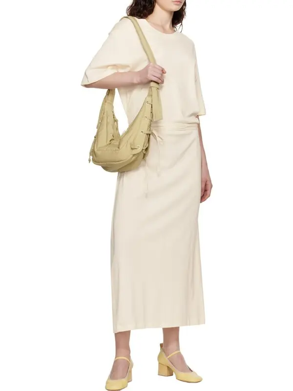 LEMAIRE Short Sleeve Belted Maxi Dress - Light Cream