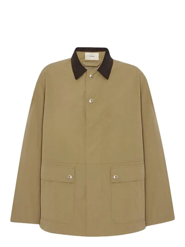 THE ROW Frank Cotton Jacket With Corduroy Collar - Dark Brown
