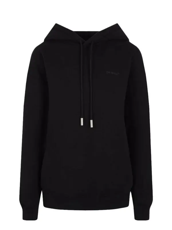Off-White Diag-print Cotton Hoodie - Black