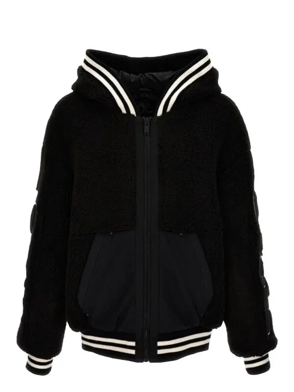 Moose Knuckles Long Sleeve Hooded Jacket With Logo Embroidery - Black