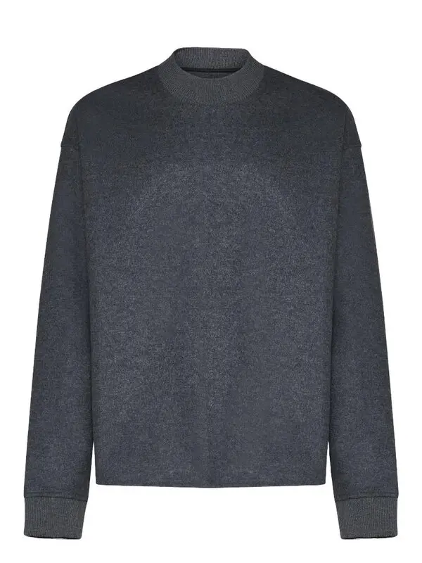 JIL SANDER Mock Neck Knitted Jumper - Gray