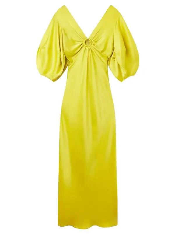 Stella McCartney V-neck Cut-out Maxi Dress - Yellow