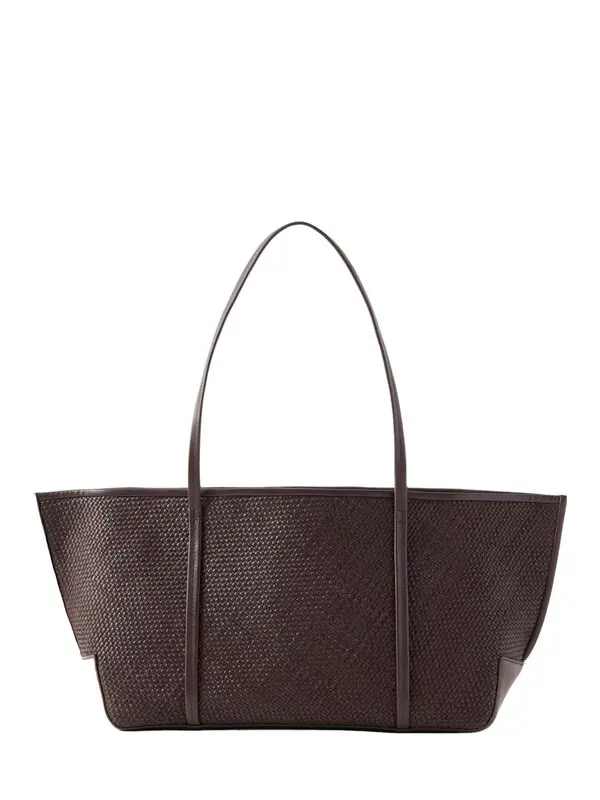 ST. AGNI Bateau Woven Leather Tote Bag - Brown