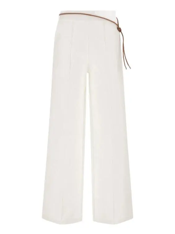 Herno Flared Pants With Elasticated Waist - Natural