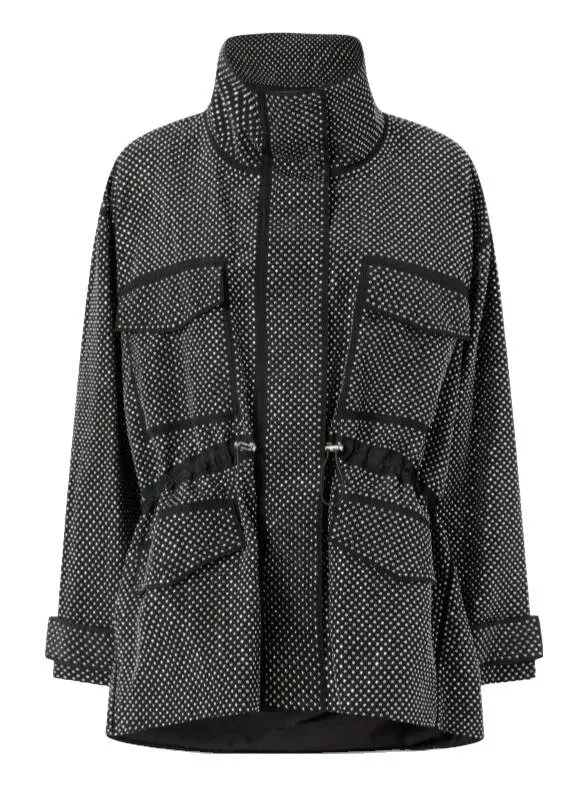 Pinko Rhinestoned Technical Parka - Black