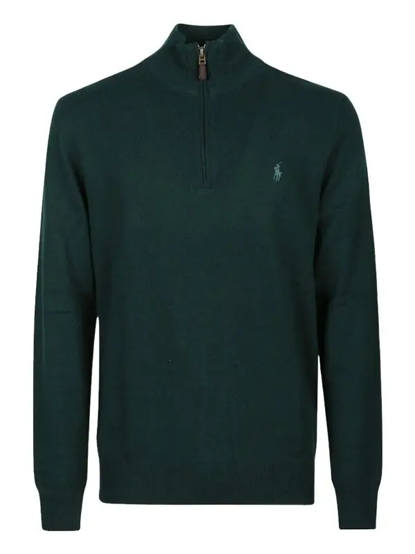 Polo Ralph Lauren Half-zip Jumper With Embroidered Pony - Black