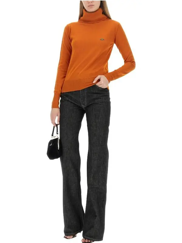 VIVIENNE WESTWOOD Orb-embroidered Roll Neck Knitted Jumper - Black