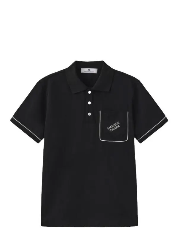 Marissa Chiara Short-sleeved Polo Shirt - Black